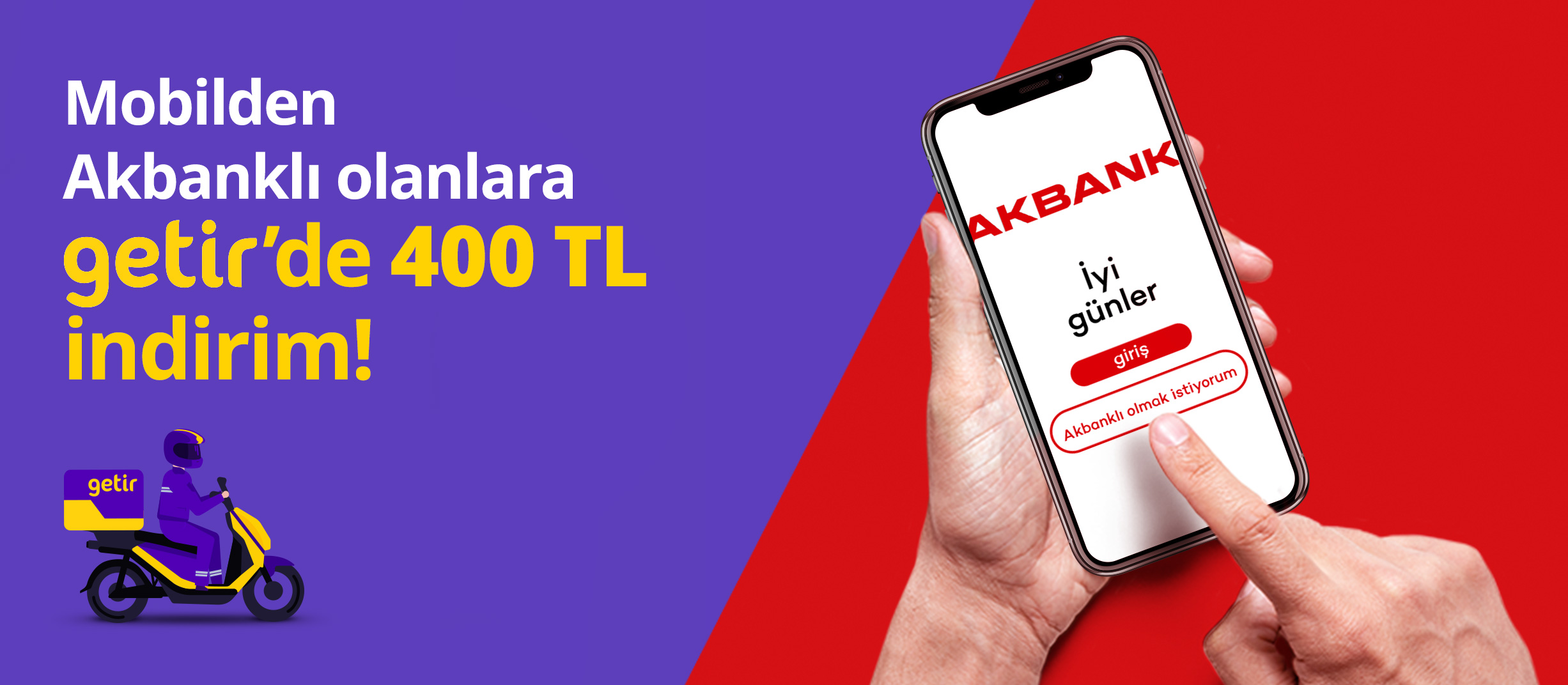 400TL Getir Akbank Yeni Müşteri İndirimi Kodu Ağustos 2025 | Kuponla.com